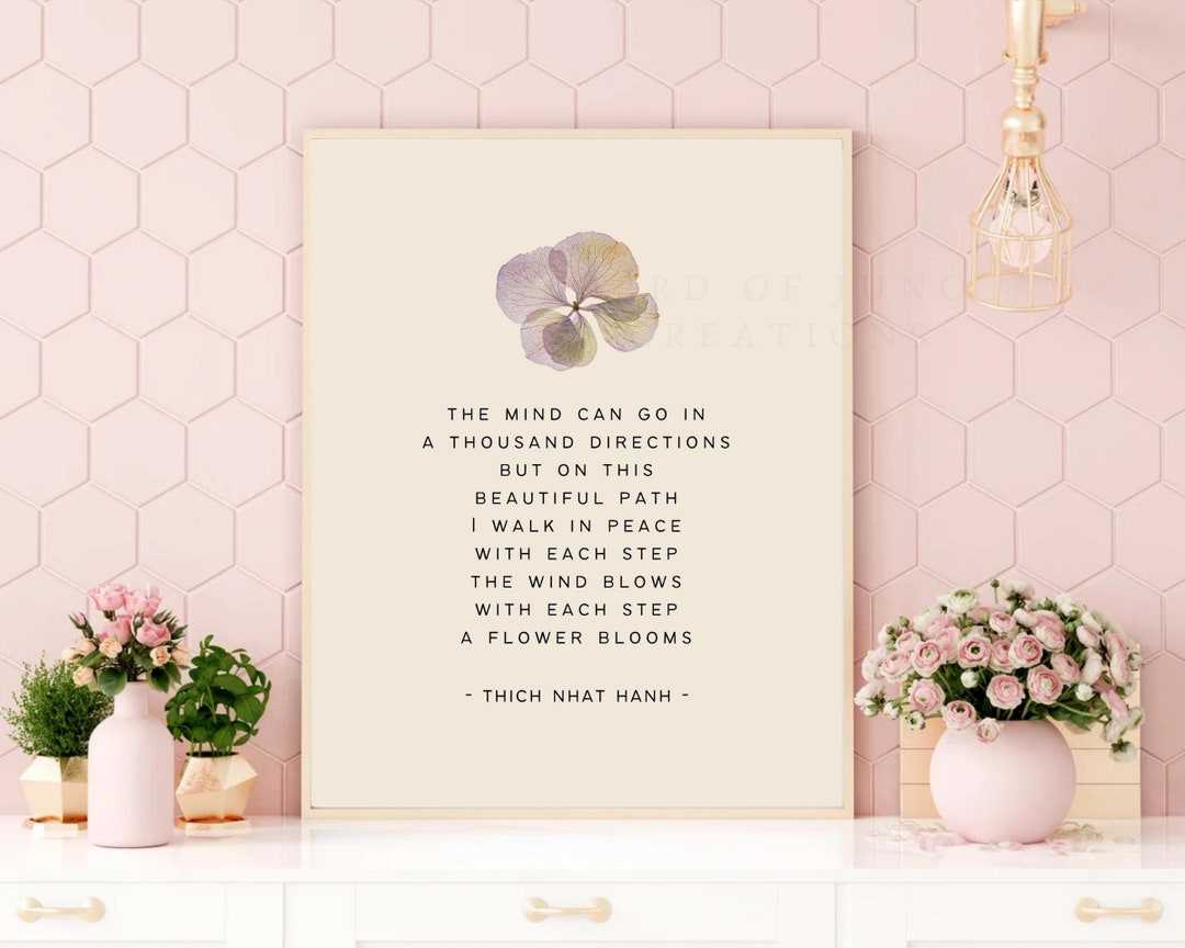 Thich Nhat Hanh Quote Print, I Walk in Peace With Each Step, Printable ...