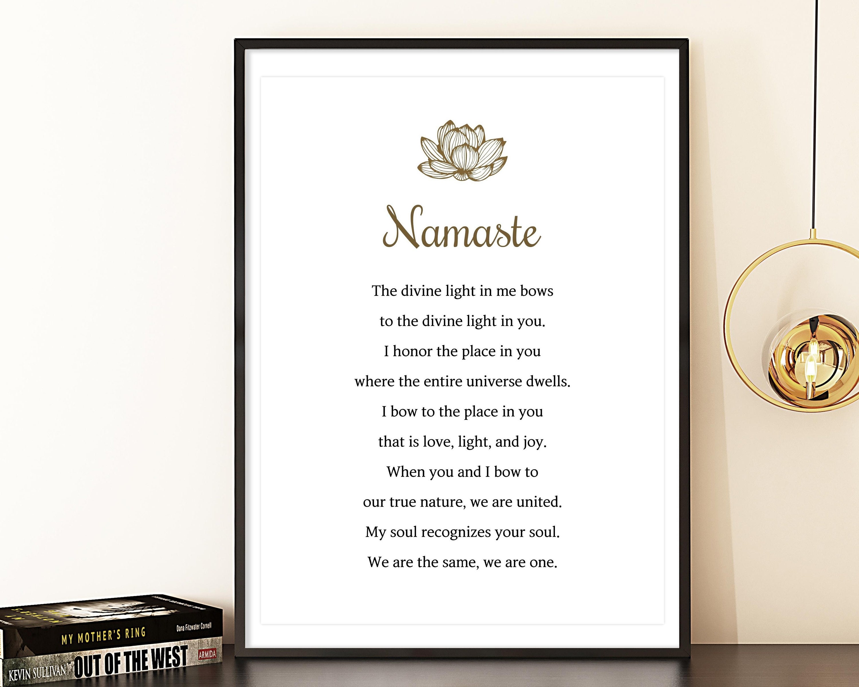 Namaste Print, Lotus Flower Printable Yoga Wall Art, Meditation Poster ...
