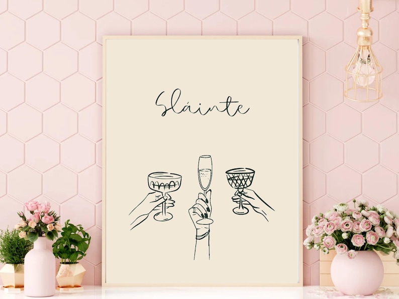Slainte Print, Irish Saying Wall Art, Cheers Printable Wall Decor ...