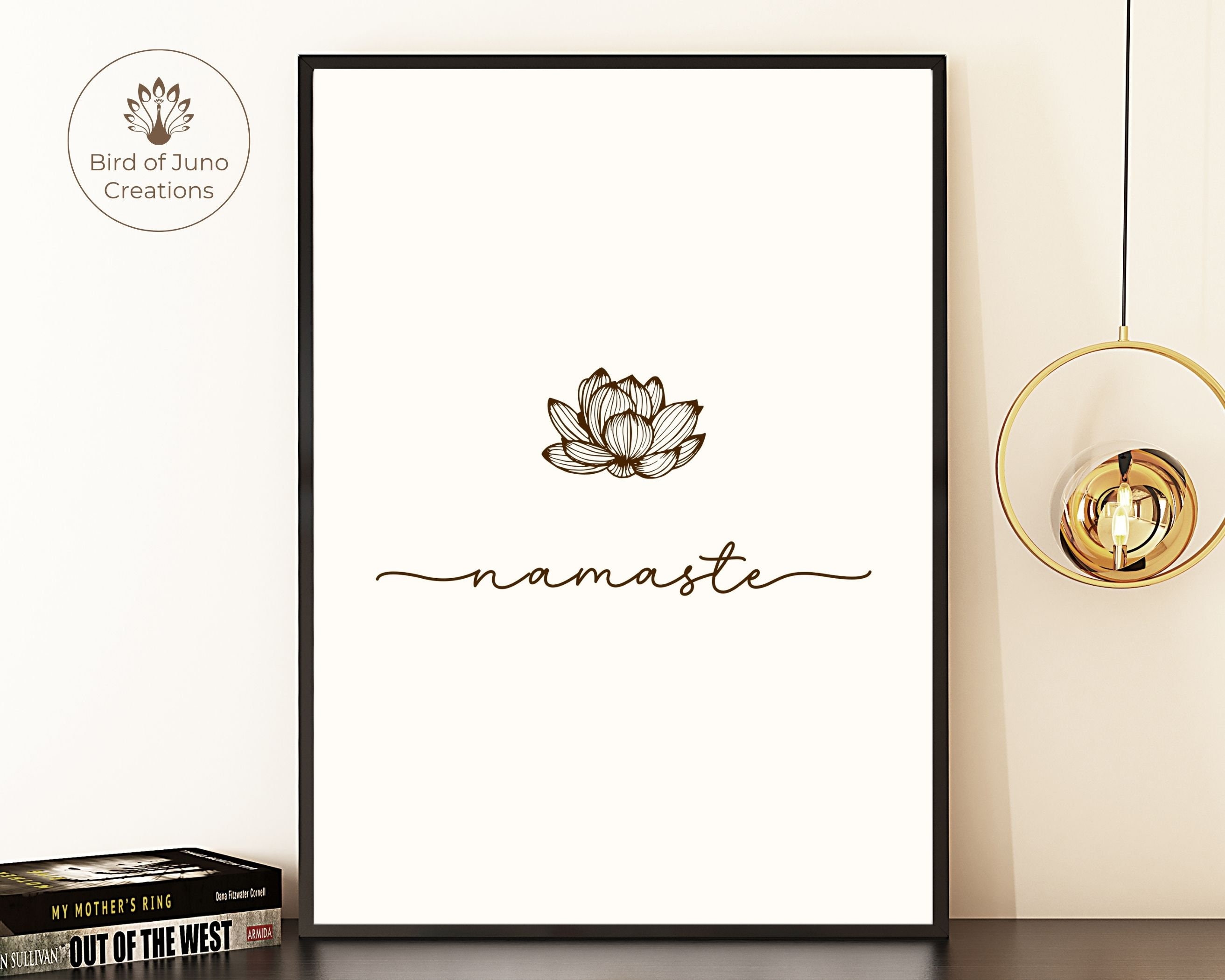 Namaste Print, Lotus Flower Printable Yoga Wall Art, Meditation Poster ...