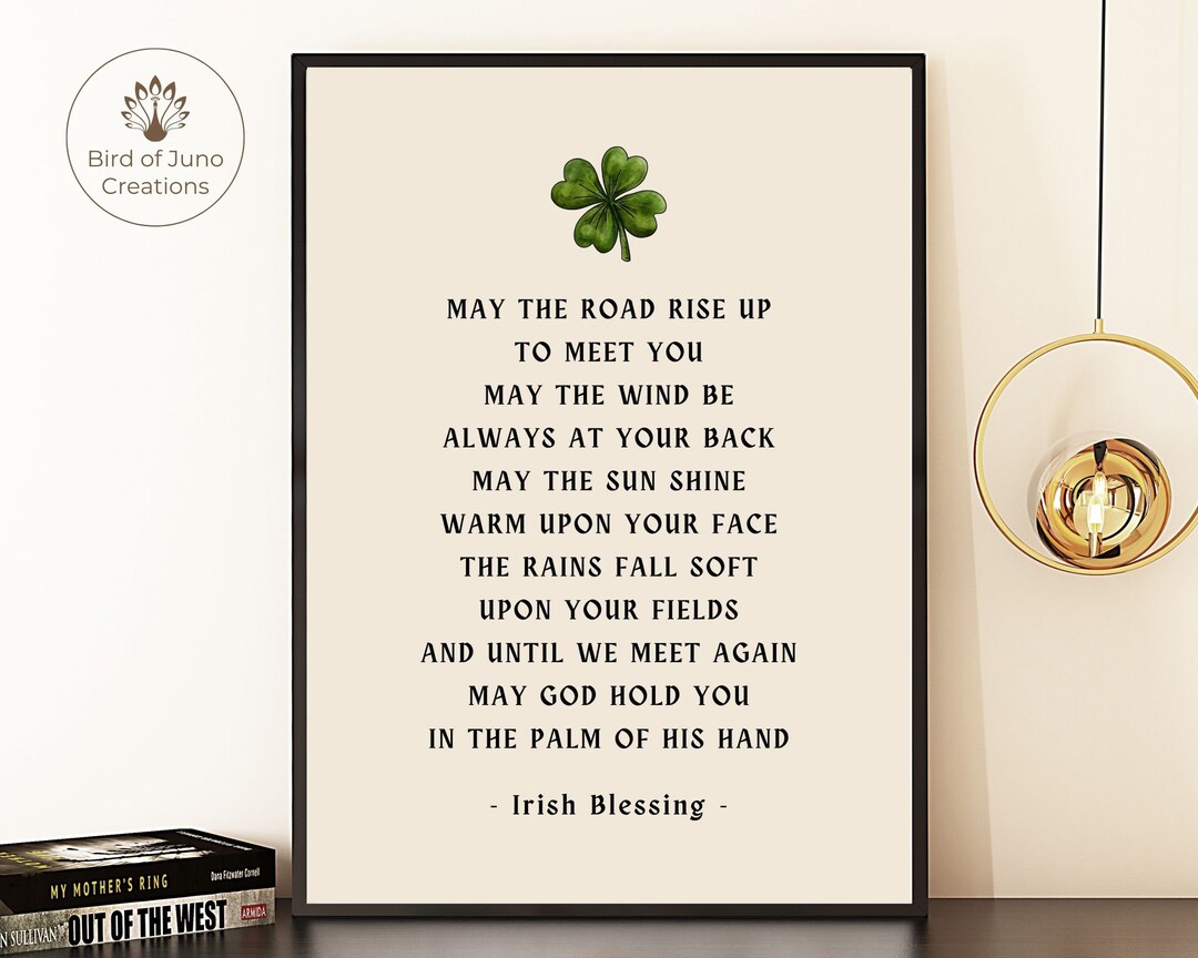 Irish Blessing Clover Print Celtic Prayer Wall Art Digital Download