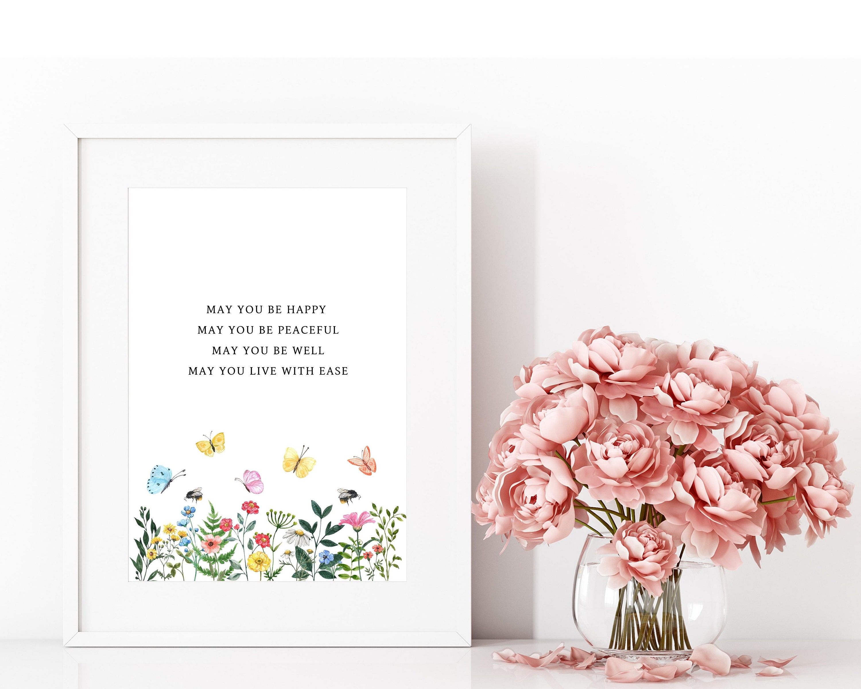 Metta Prayer Print: Loving Kindness Meditation, Calming Wall Art ...