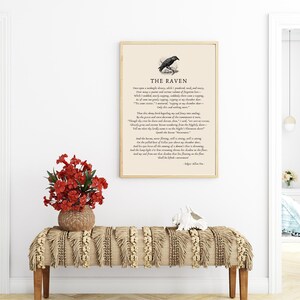Edgar Allan Poe Print, Printable the Raven Poem Poster, Digital Wall ...