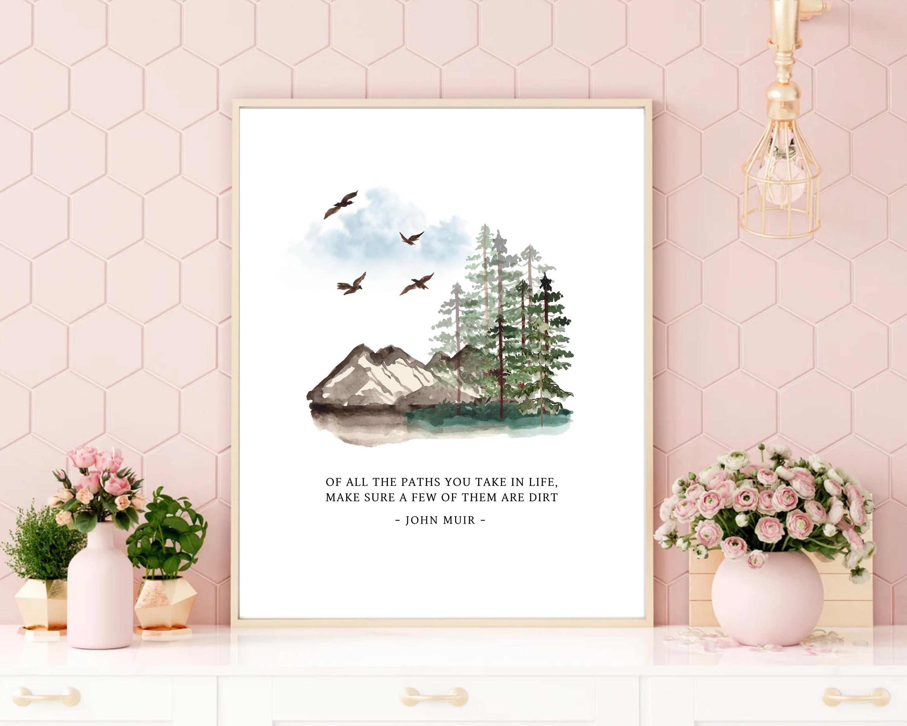 John Muir Quote Printable Wall Art, of All the Paths You Take ...