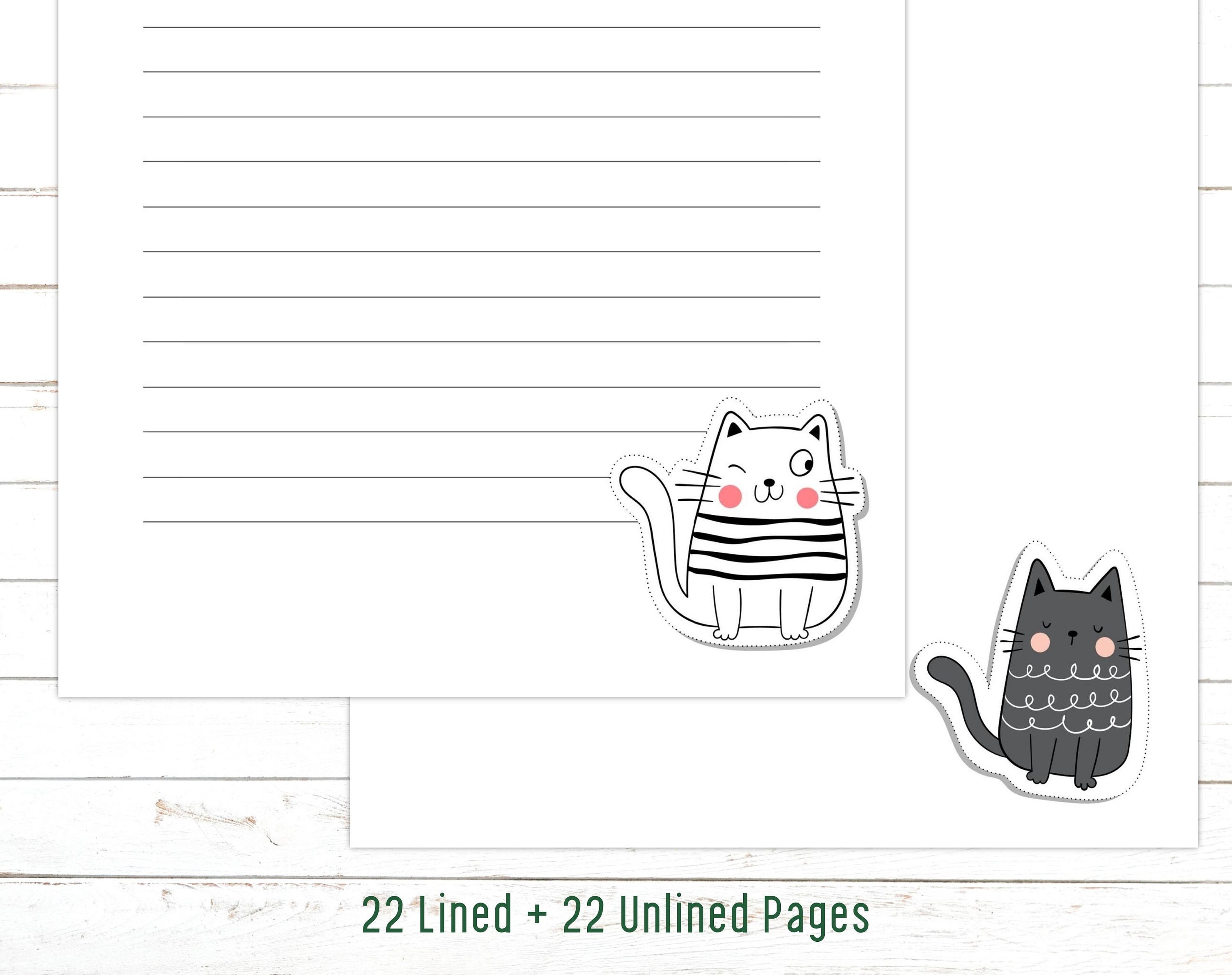 Cats Writing Paper, Printable Kitten Stationery Bundle, Cute Letter ...