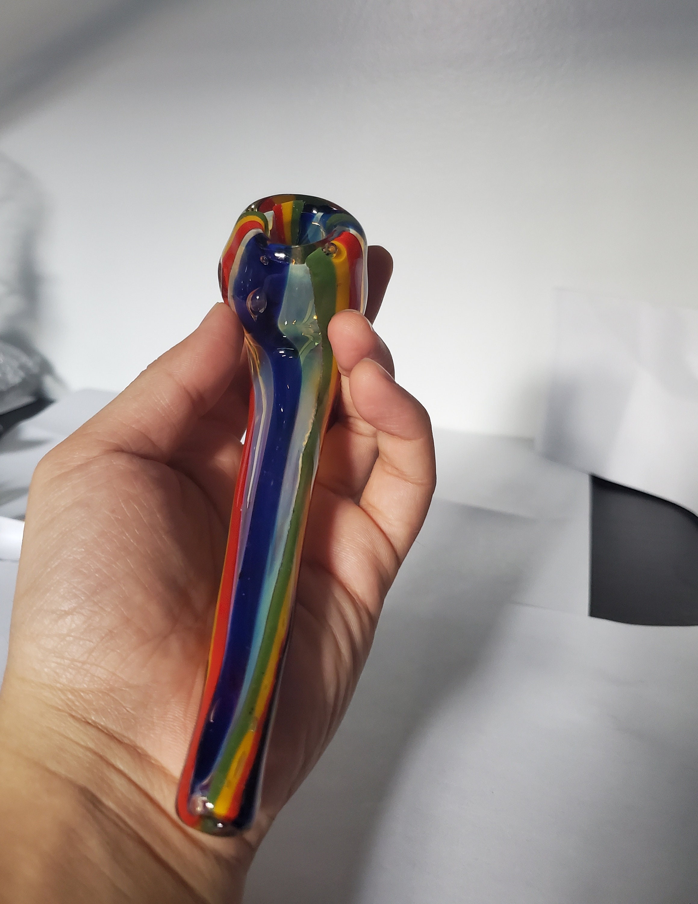 Rainbow Smoking Pipe, Pride Edition Handmade Glass Tobacco Pipe ...