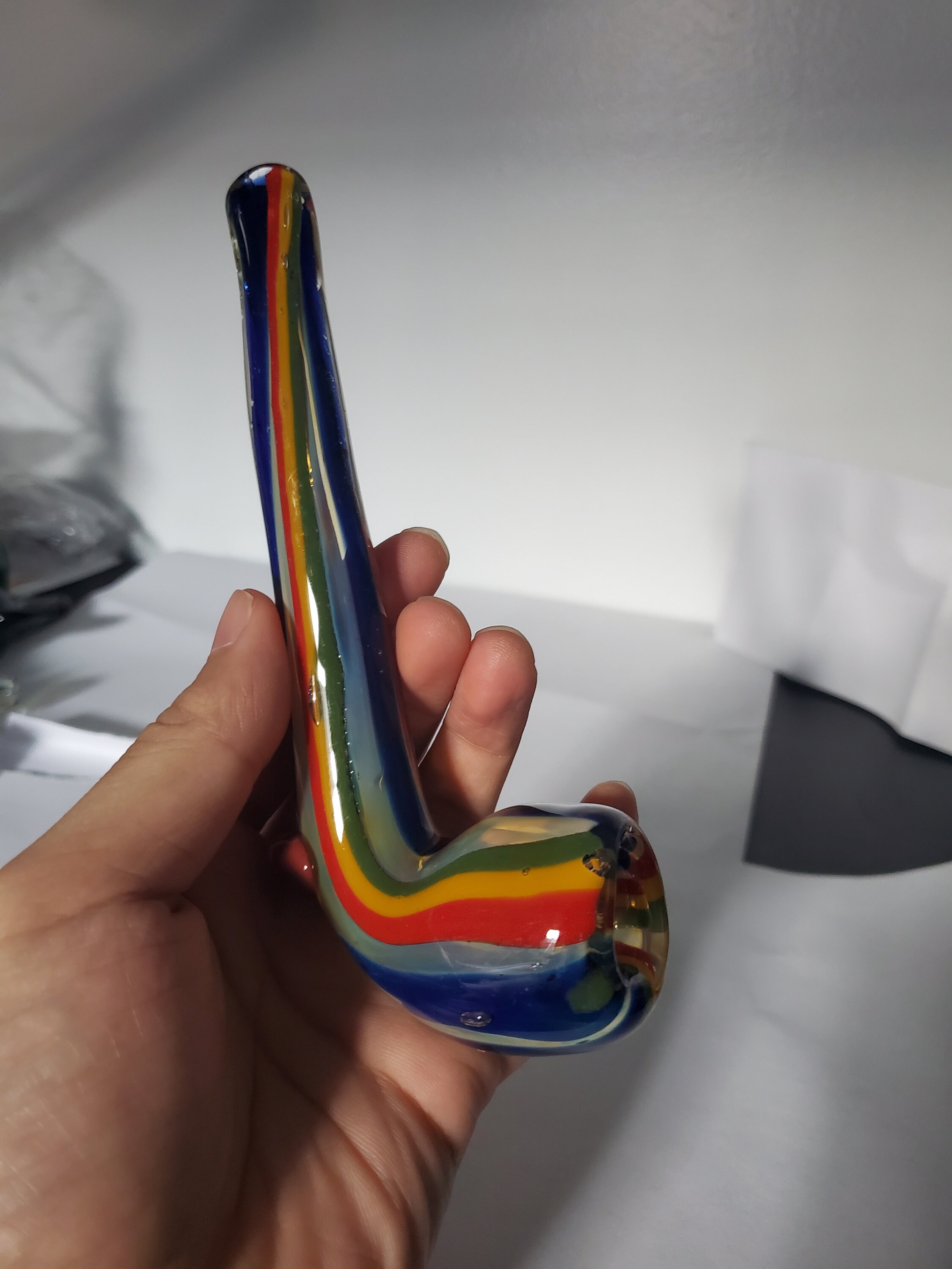 Rainbow Smoking Pipe, Pride Edition Handmade Glass Tobacco Pipe ...