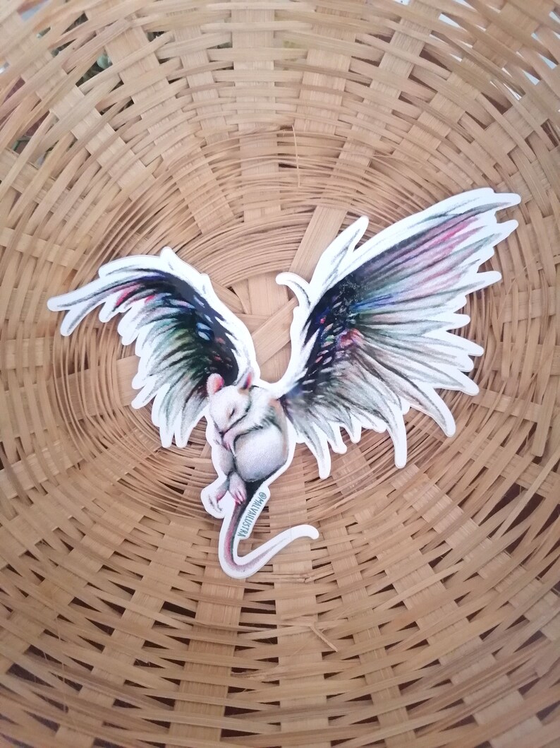 Mouse With Wings / Waterproof Sticker - Etsy