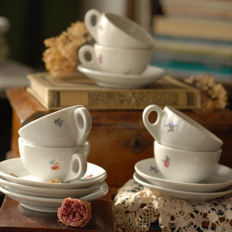 European Coffee Cup and Saucer - Etsy