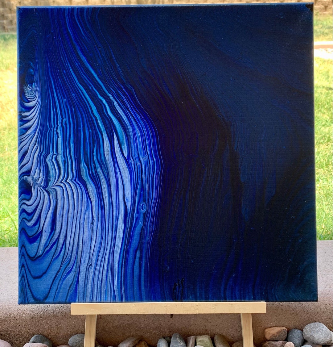 Acrylic Paint Pour Blue Plank - Etsy