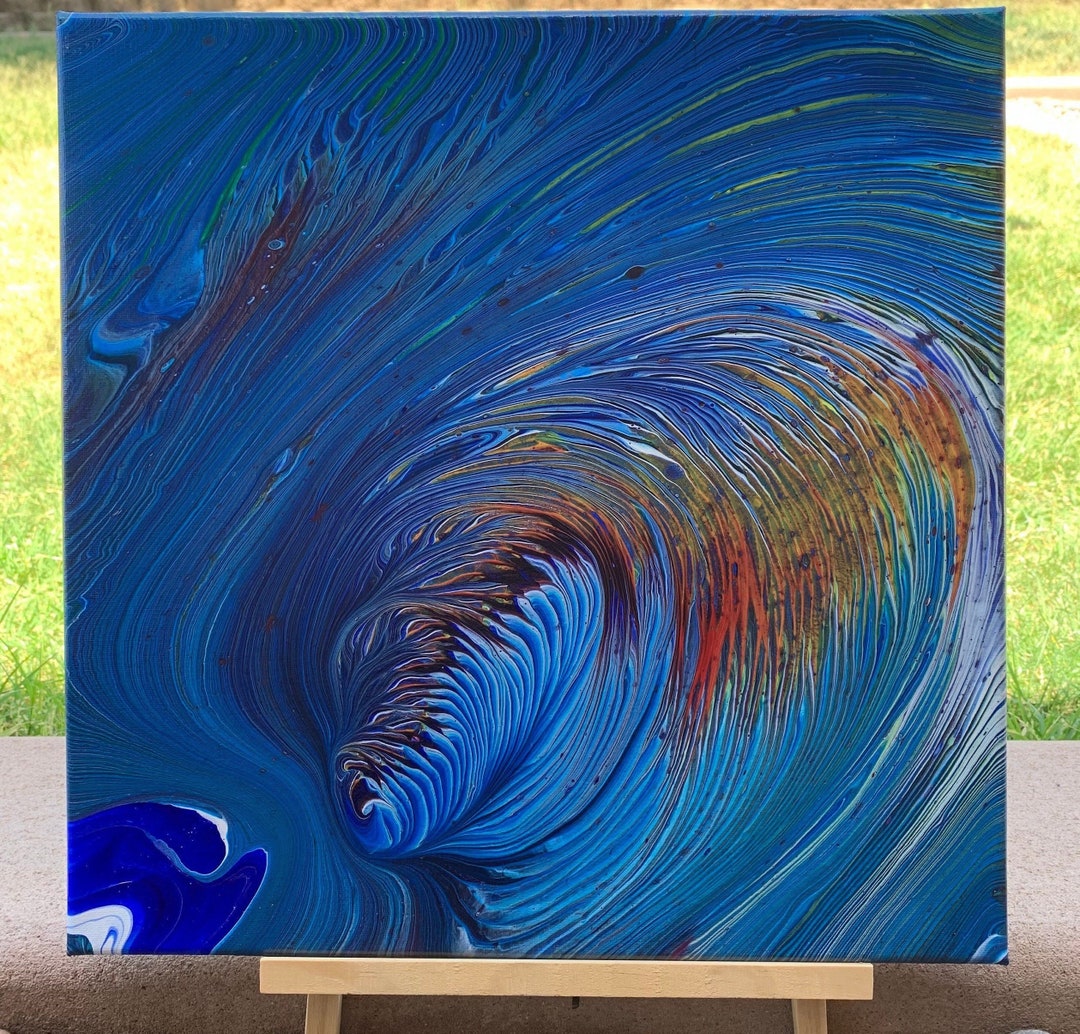 Acrylic Paint Pour Sunset Wave - Etsy