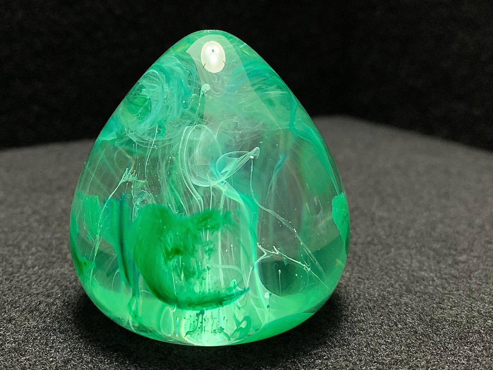 Green Swirl Epoxy Egg Paperweight - Etsy