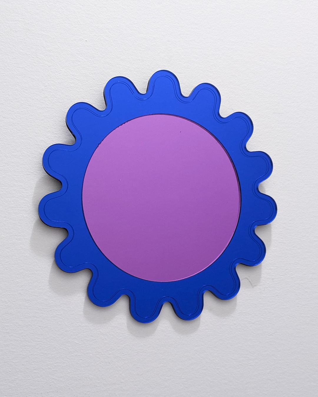 Blue & Purple Round Flower Acrylic Wall Mirror Modern Home Decor ...