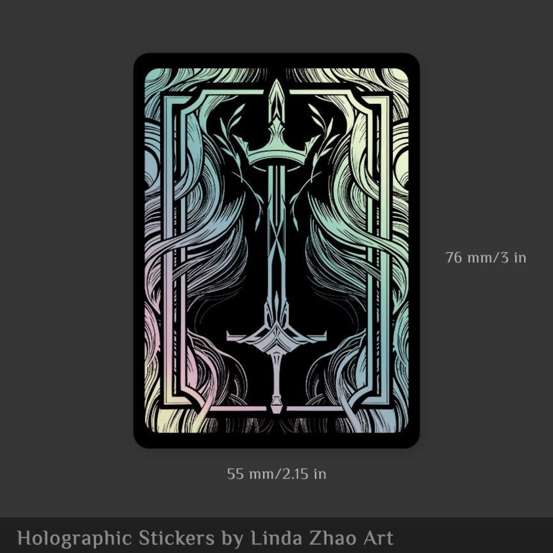 Ace of Swords Holographic Sticker - Etsy