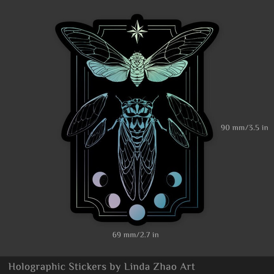 Cicadas Holographic Sticker - Etsy
