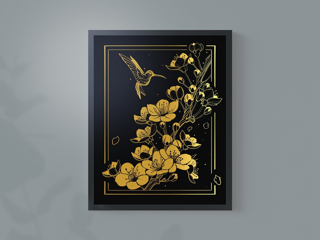Cherry Blossom Foil Print - Etsy