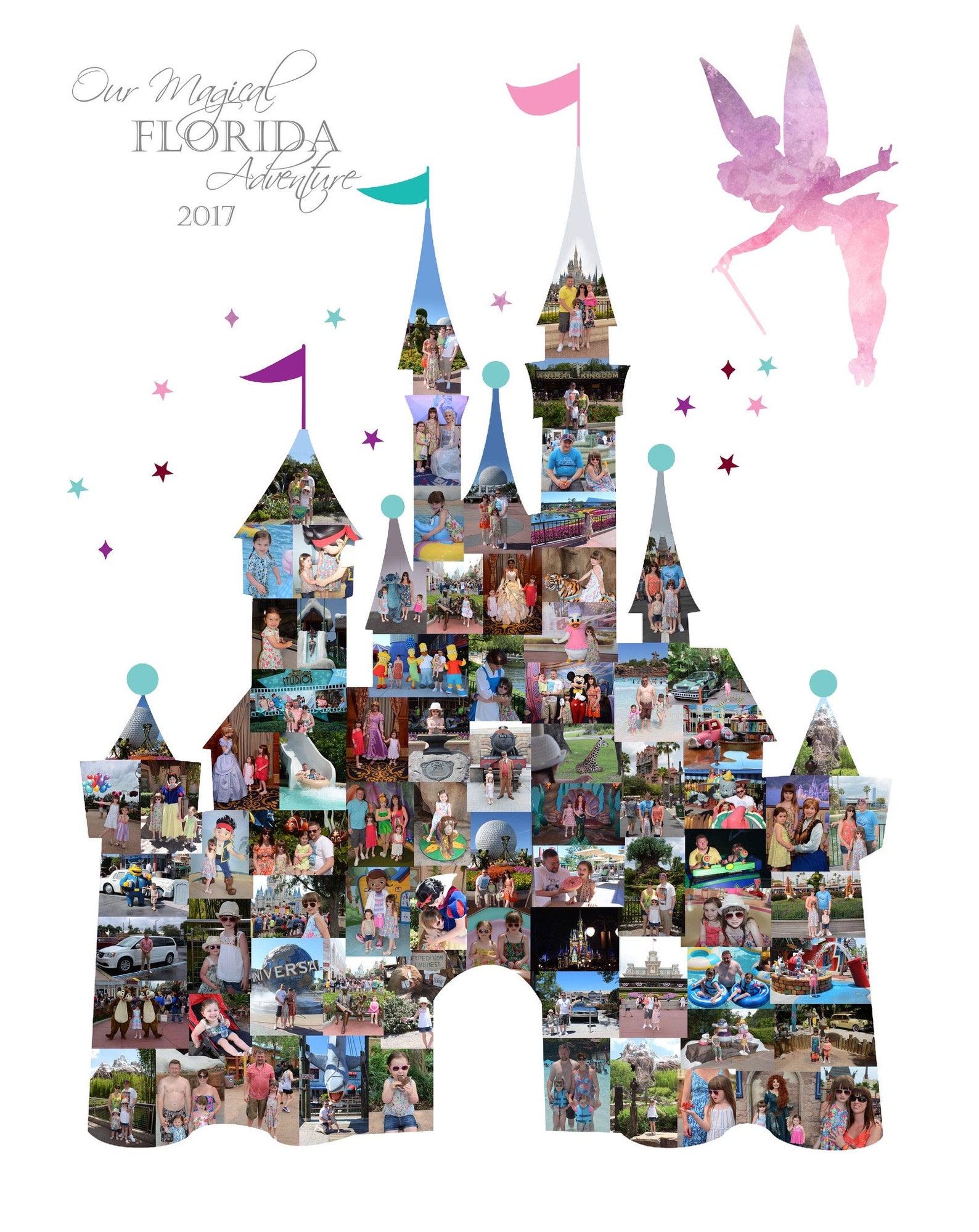 Disney World Castle Collage Photo Collage Enchanted Collage - Etsy UK