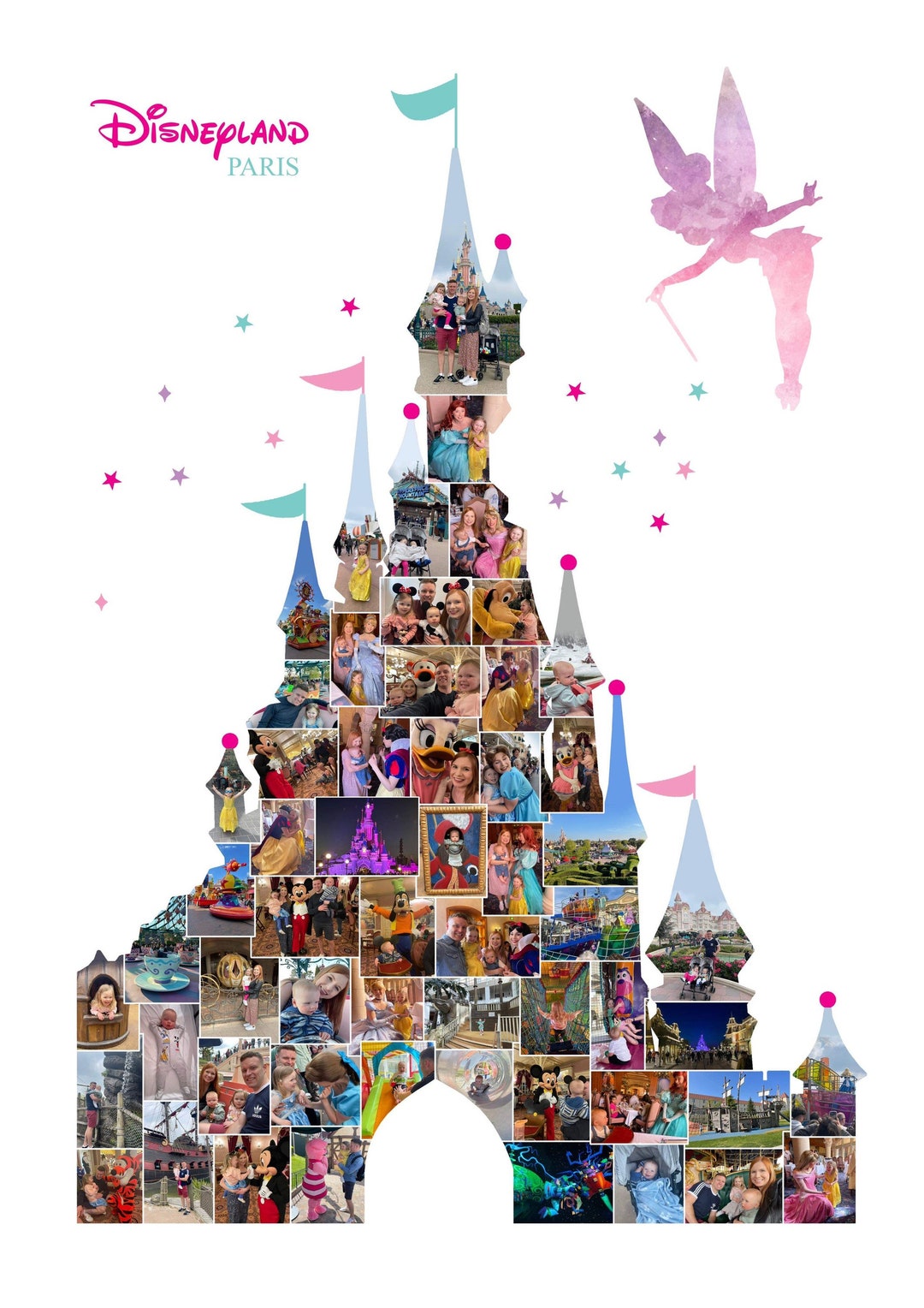 Disneyland Paris Castle Collage Photo Collage Disney Collage - Etsy UK