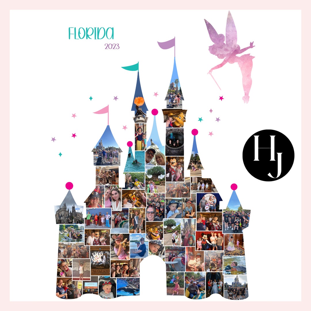 Disney World Castle Collage Photo Collage, Enchanted Collage, Disney ...