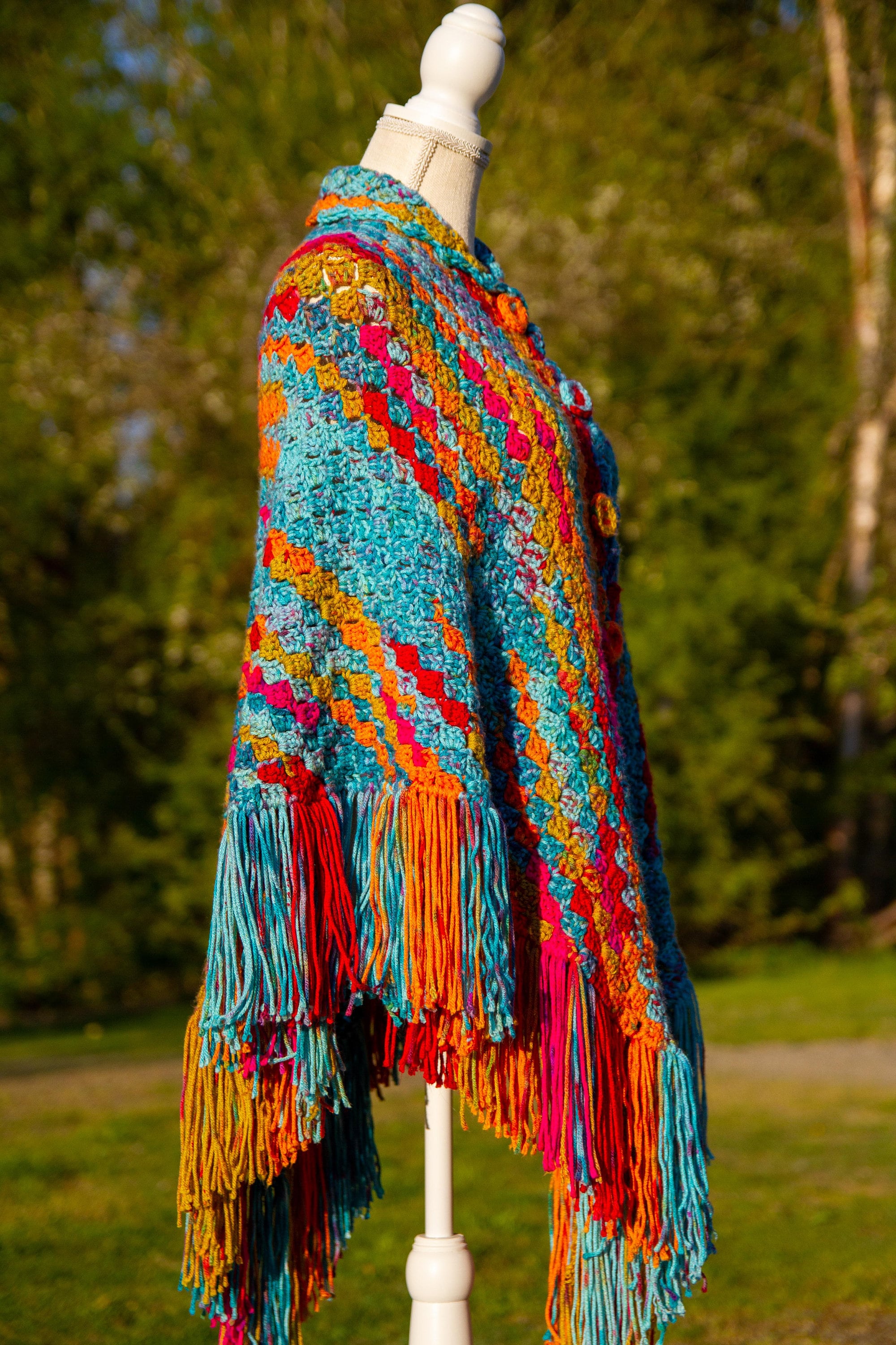 Crochet Shawl PATTERN - Kaleidoscope Shawl - Poncho Shawl, Armless ...