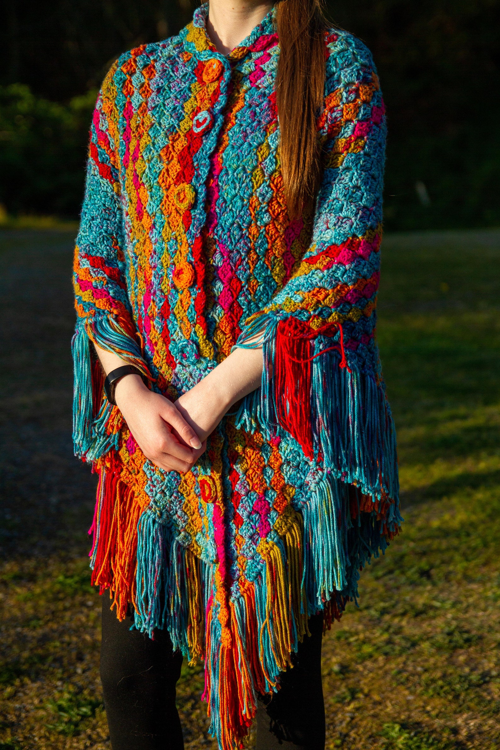 Crochet Shawl PATTERN Kaleidoscope Shawl Poncho Shawl, Armless Jacket ...