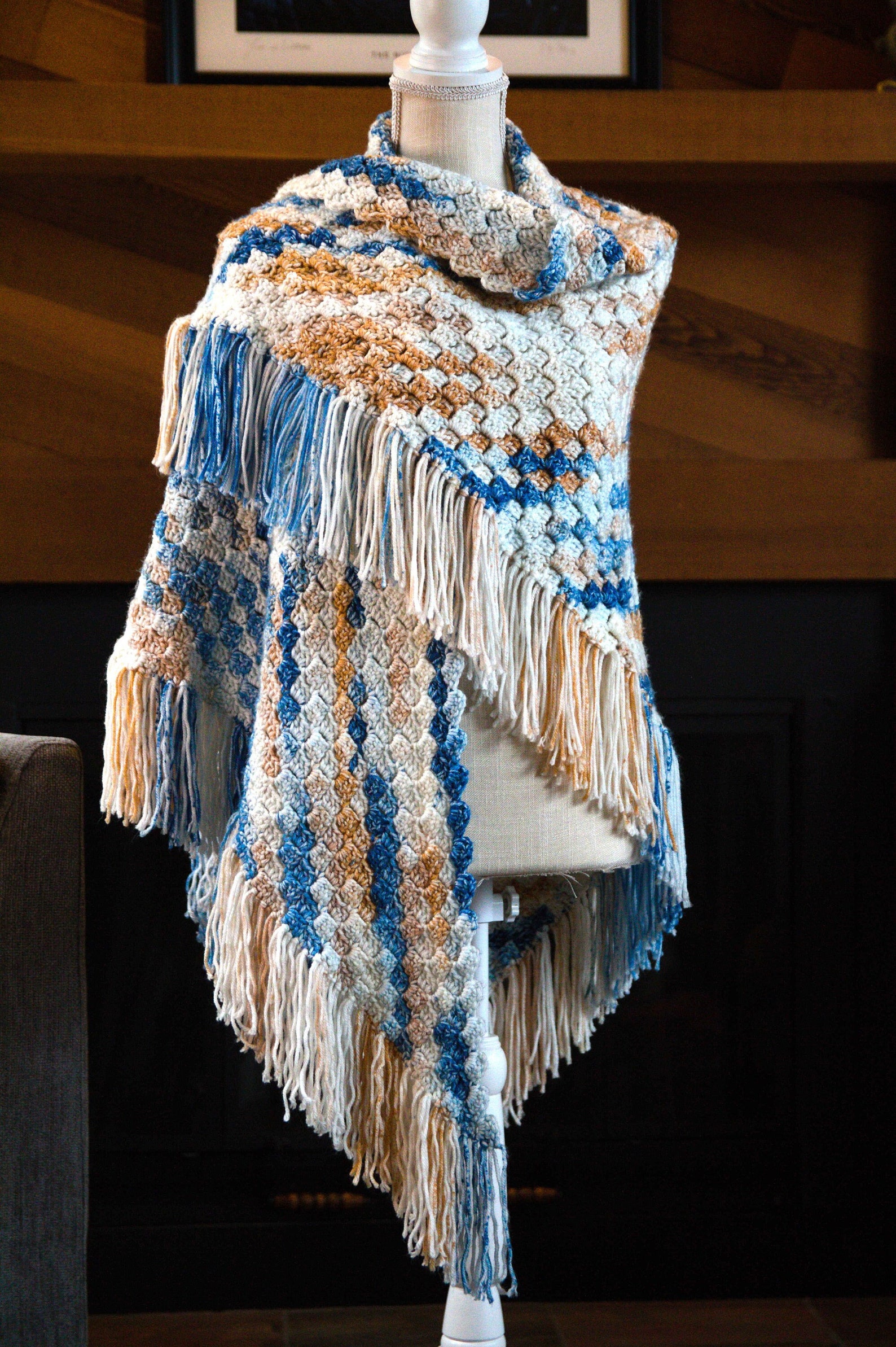 Crochet Shawl PATTERN - Kaleidoscope Shawl - Poncho Shawl, Armless ...