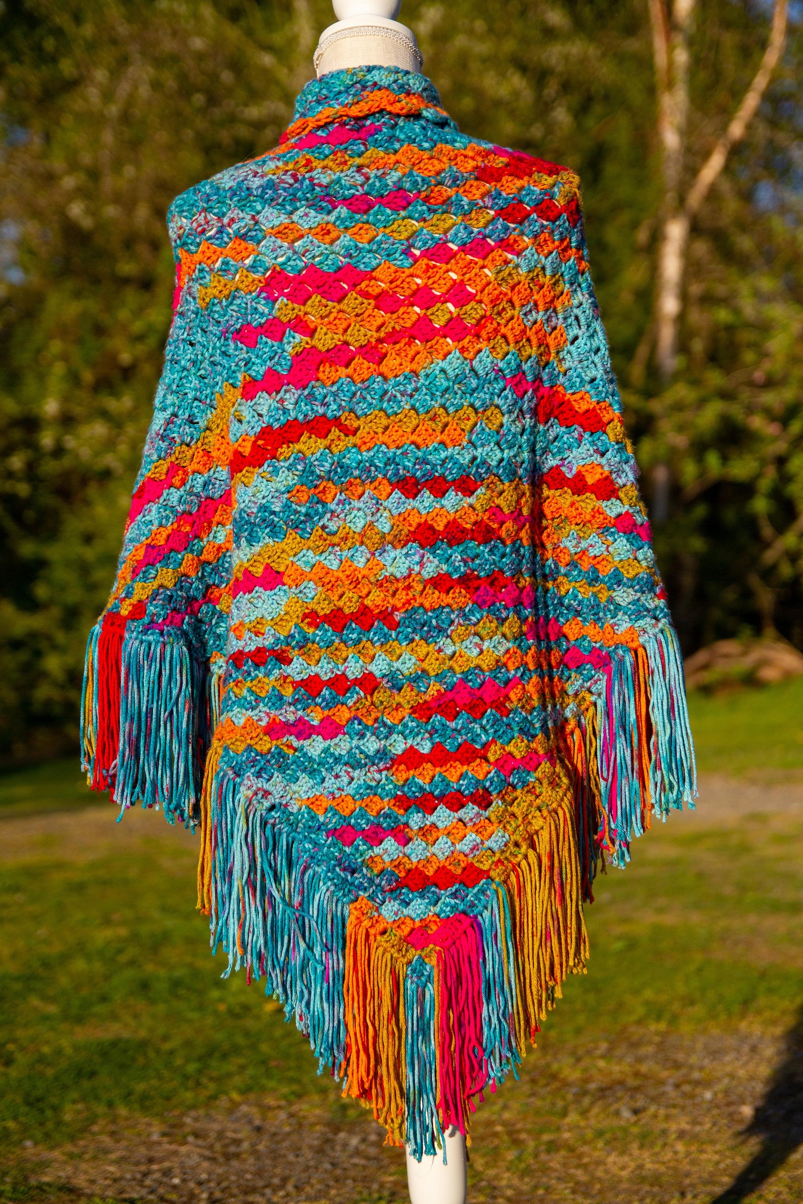 Crochet Shawl PATTERN - Kaleidoscope Shawl - Poncho Shawl, Armless ...