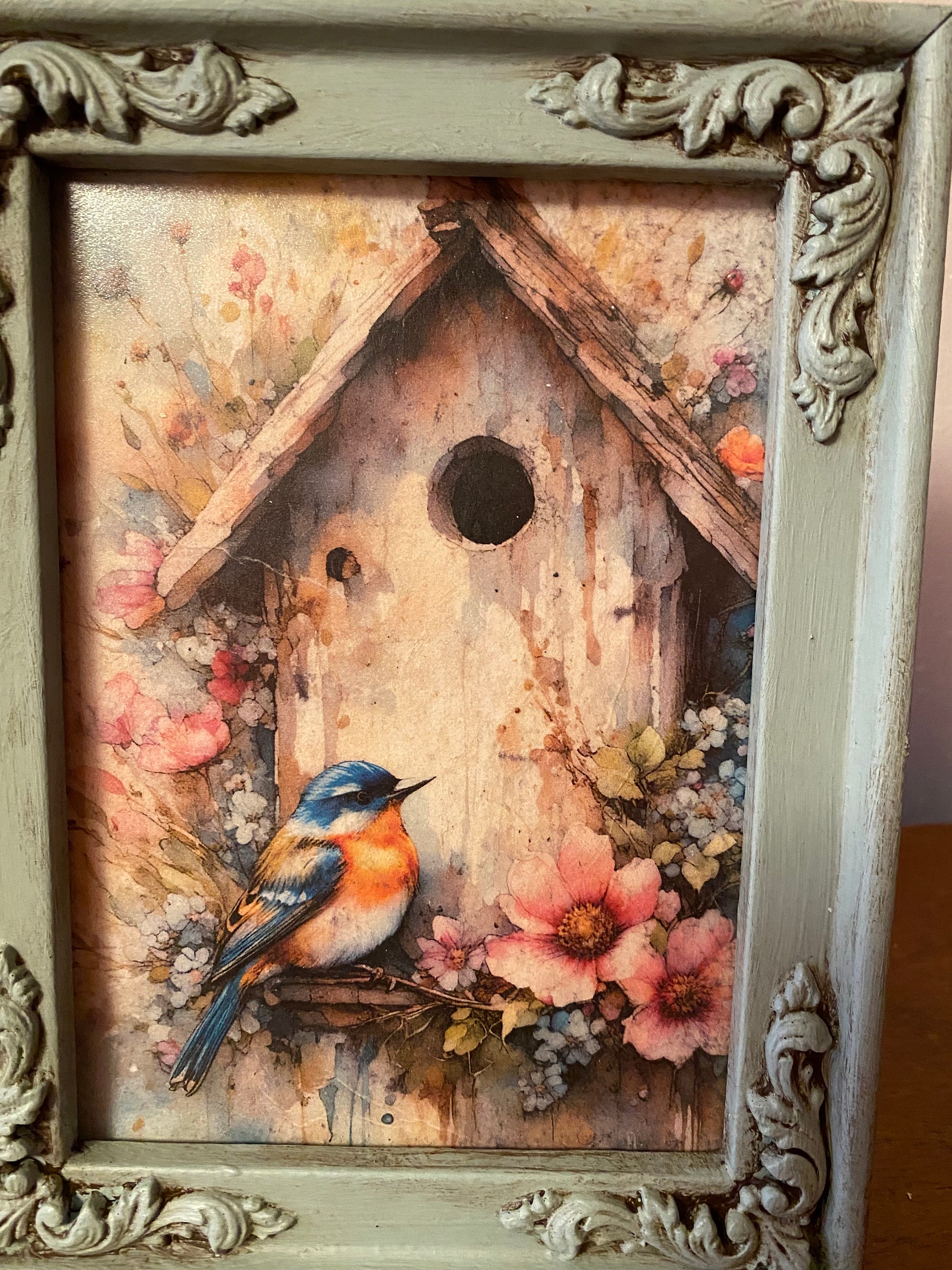 French Country-home Decor Birdhouse Frame - Etsy