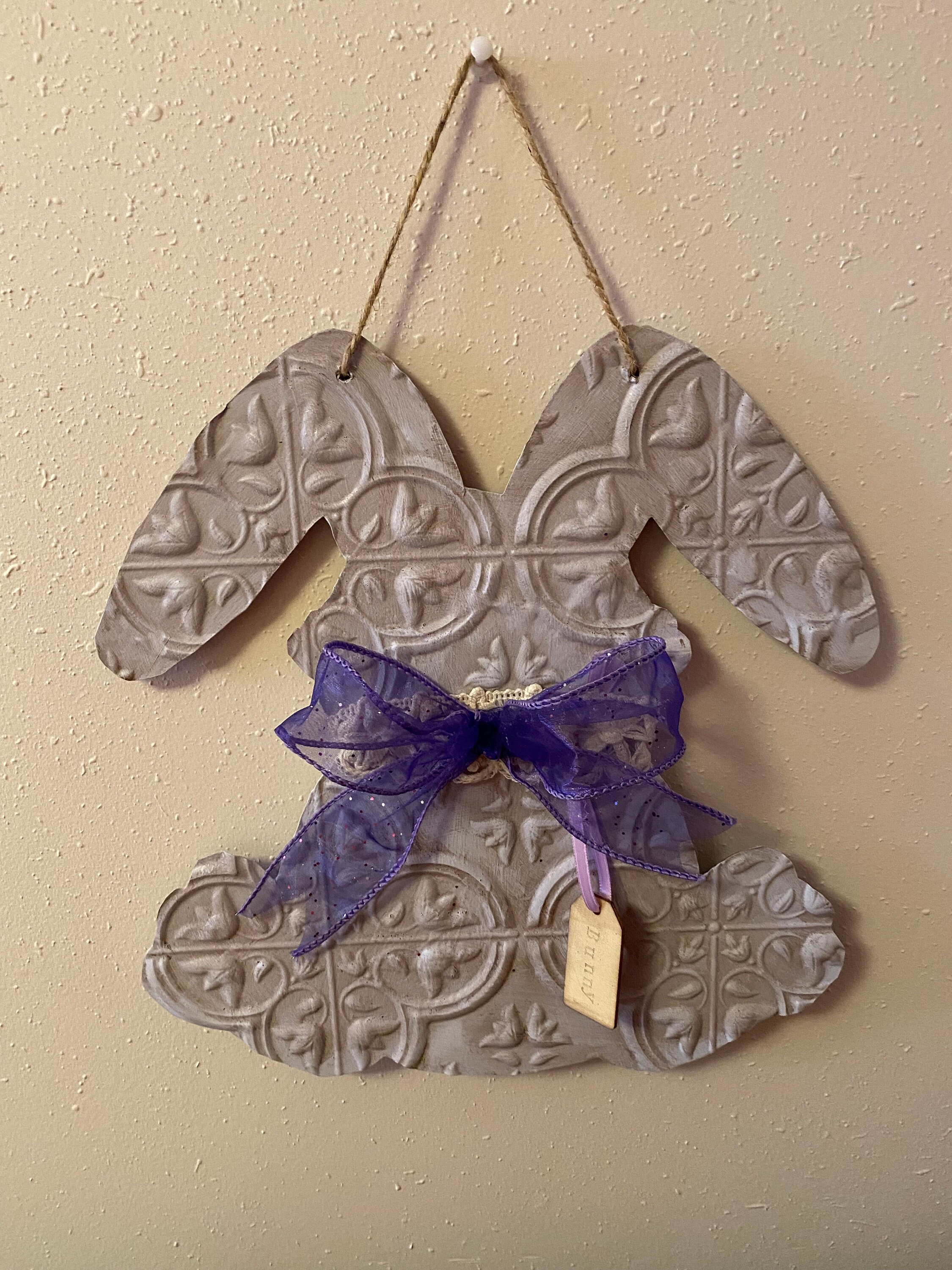 Lavender-easter-bunny-home Decor-tile Bunny - Etsy