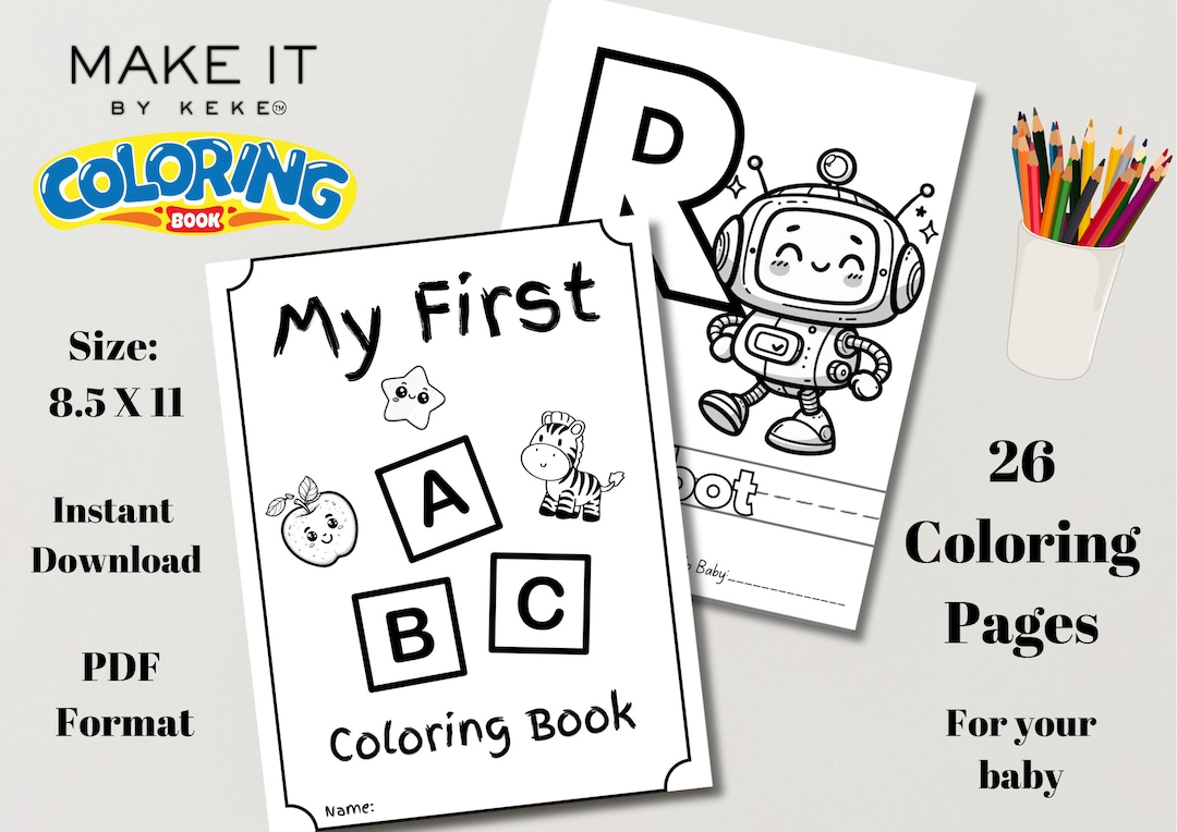 My First ABC Coloring Book - Etsy