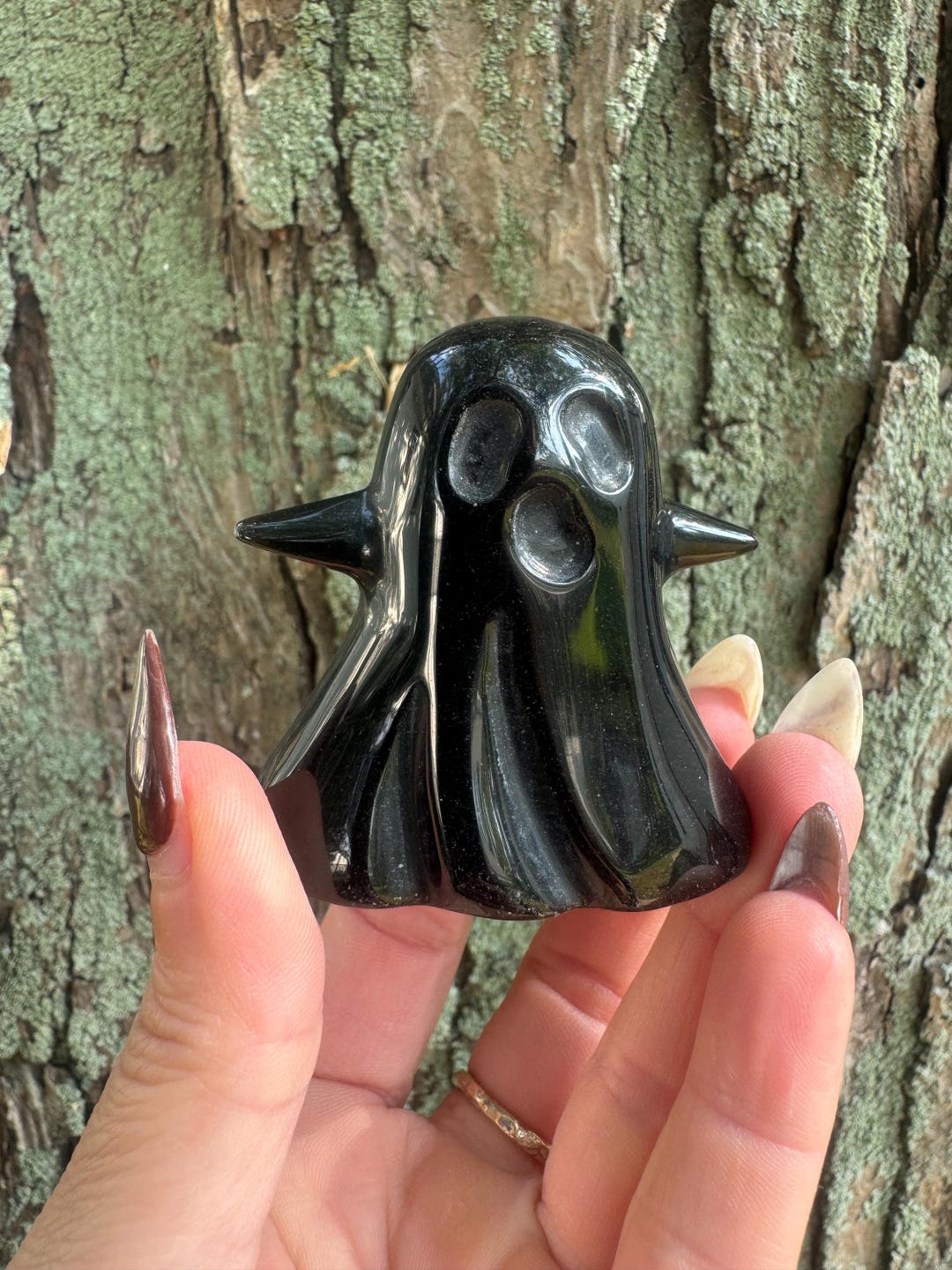Obsidian Ghost Carving, Gold Sheen Obsidian - Etsy