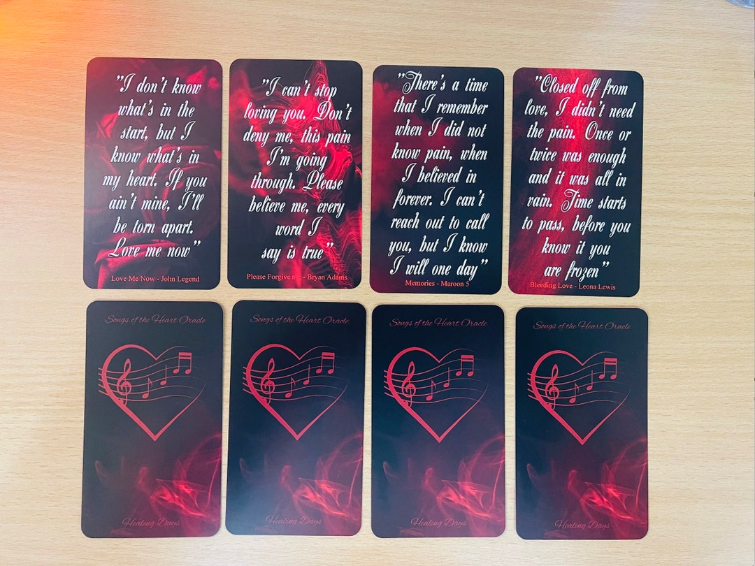 Songs of the Heart Oracle. Love Messages Oracle Cards With Popular Love ...