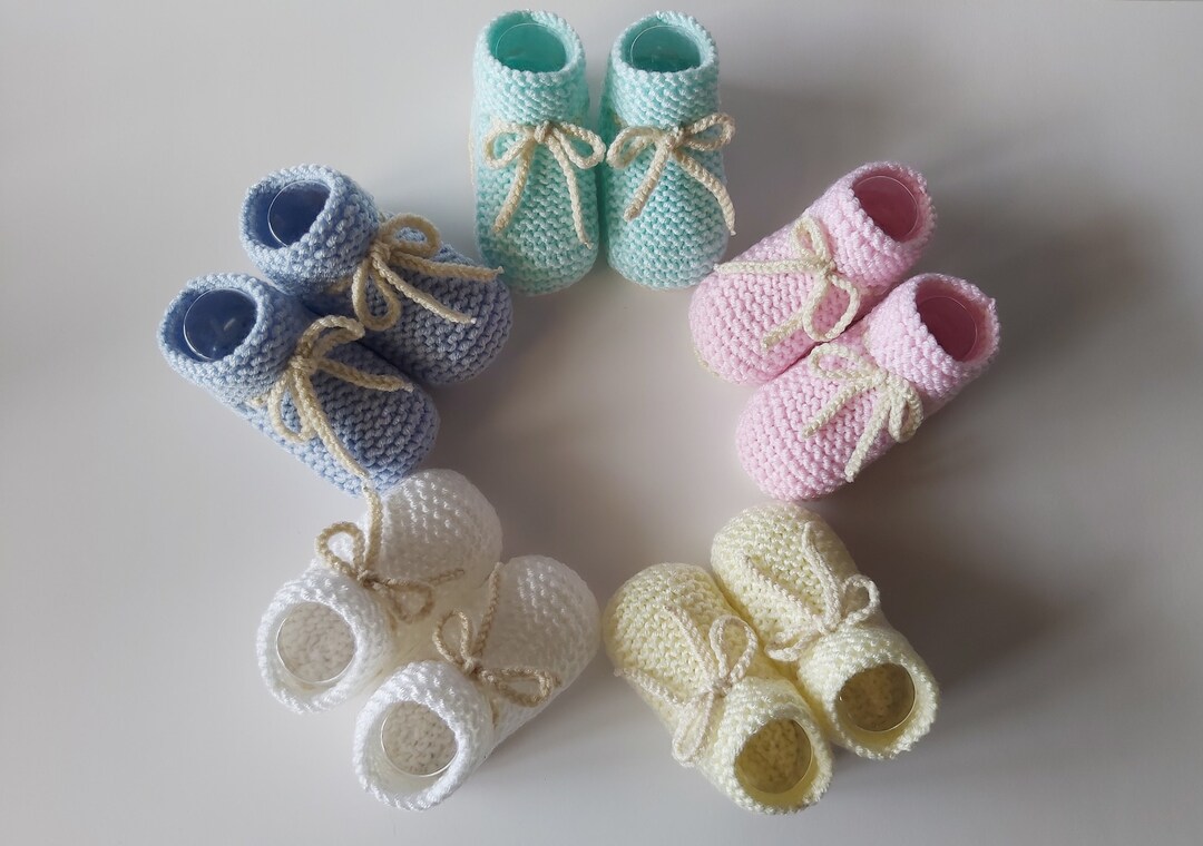 Botas de bebé tejidas a mano para recién nacido, 0-3, 3-6, 6-9 meses ...