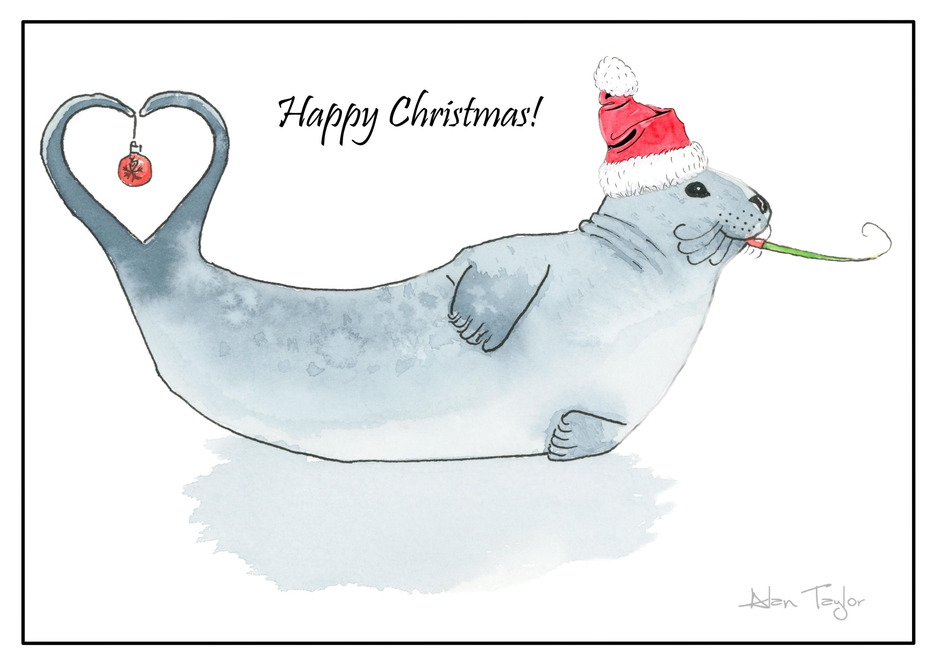 Funny Animal Christmas Cards Pack, Xmas Wildlife Art Greetings ...