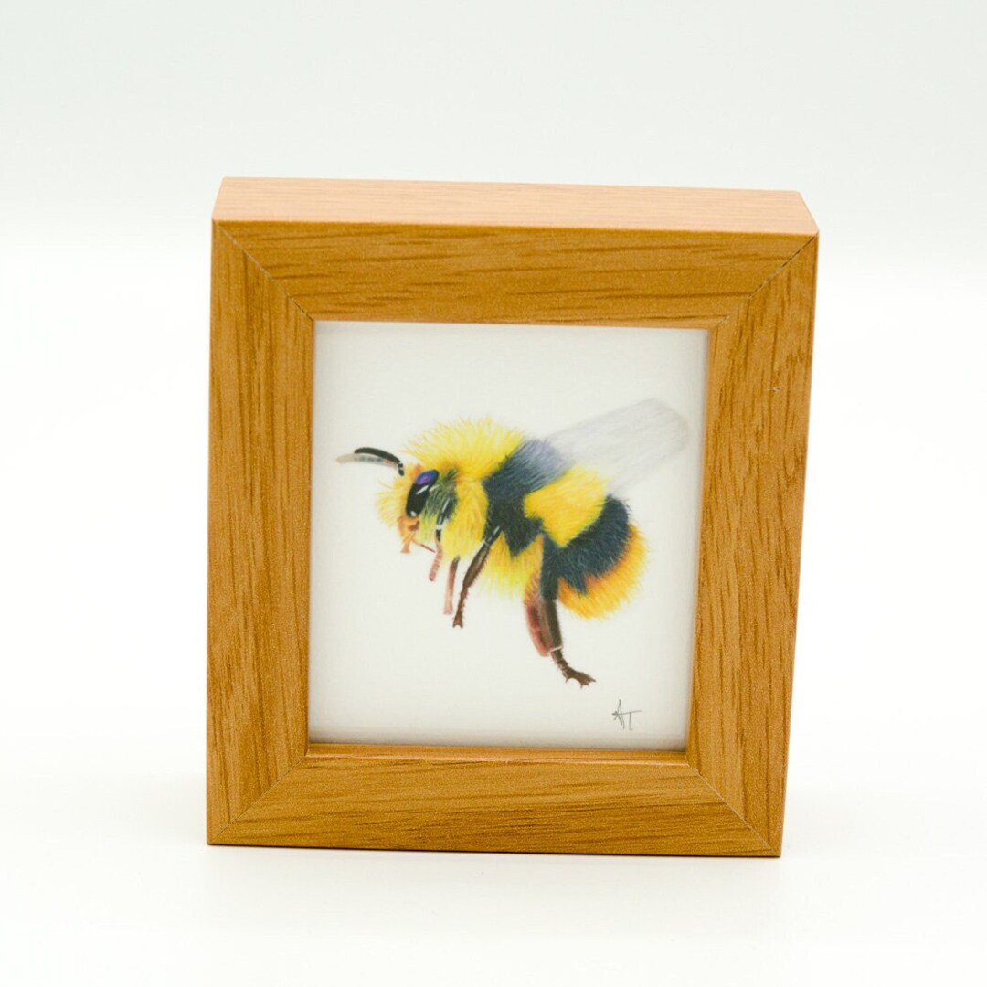 Bee Miniature Framed Print, Bee Mother's Day Gift, Bumblebee Art, Bee ...