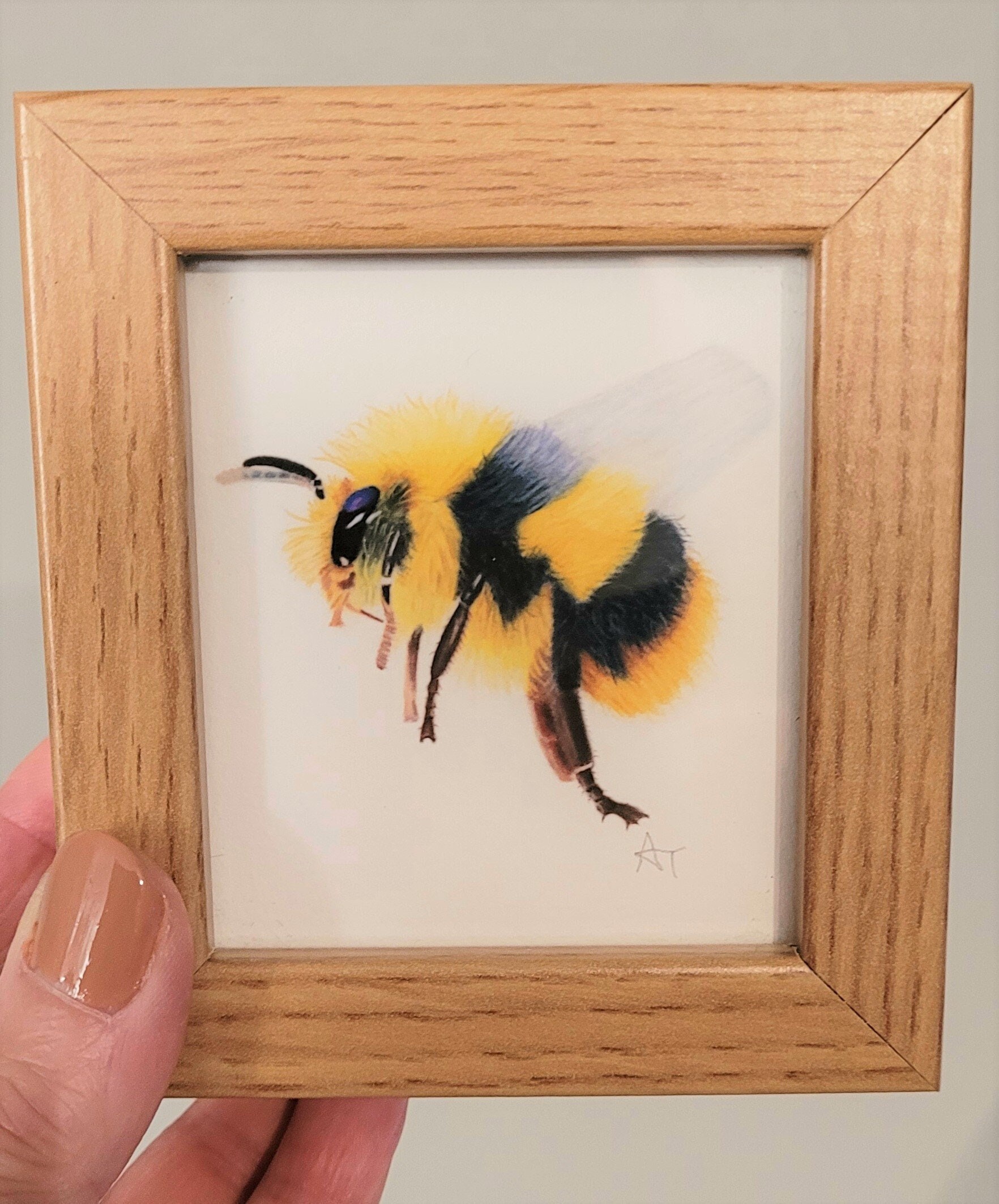 Bee Miniature Framed Print, Bee Mother's Day Gift, Bumblebee Art, Bee ...