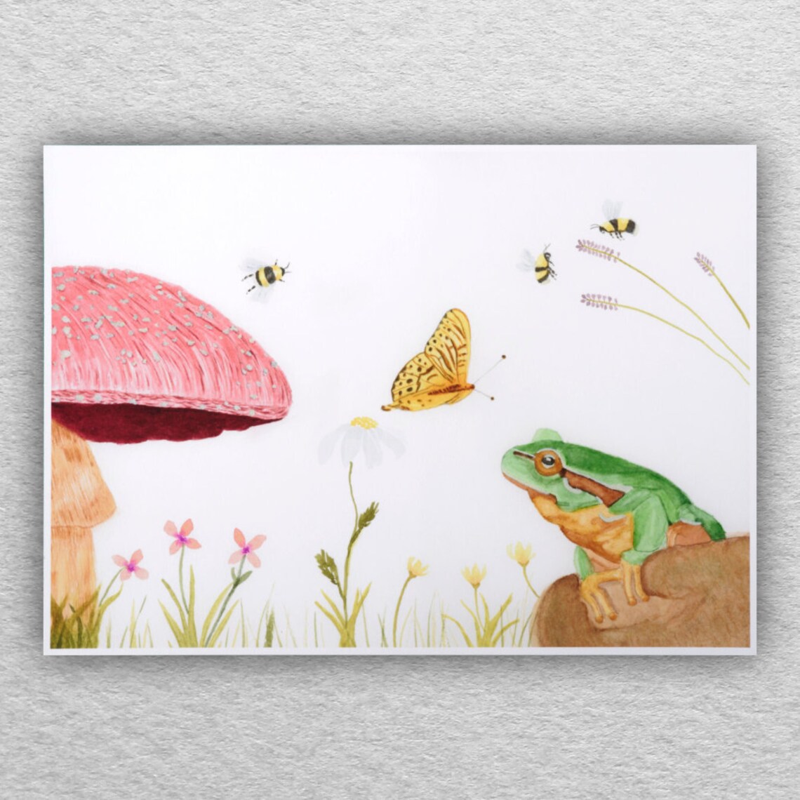 Frog and Toadstool Print, Cottagecore Art, Frog Gift for Mum ...