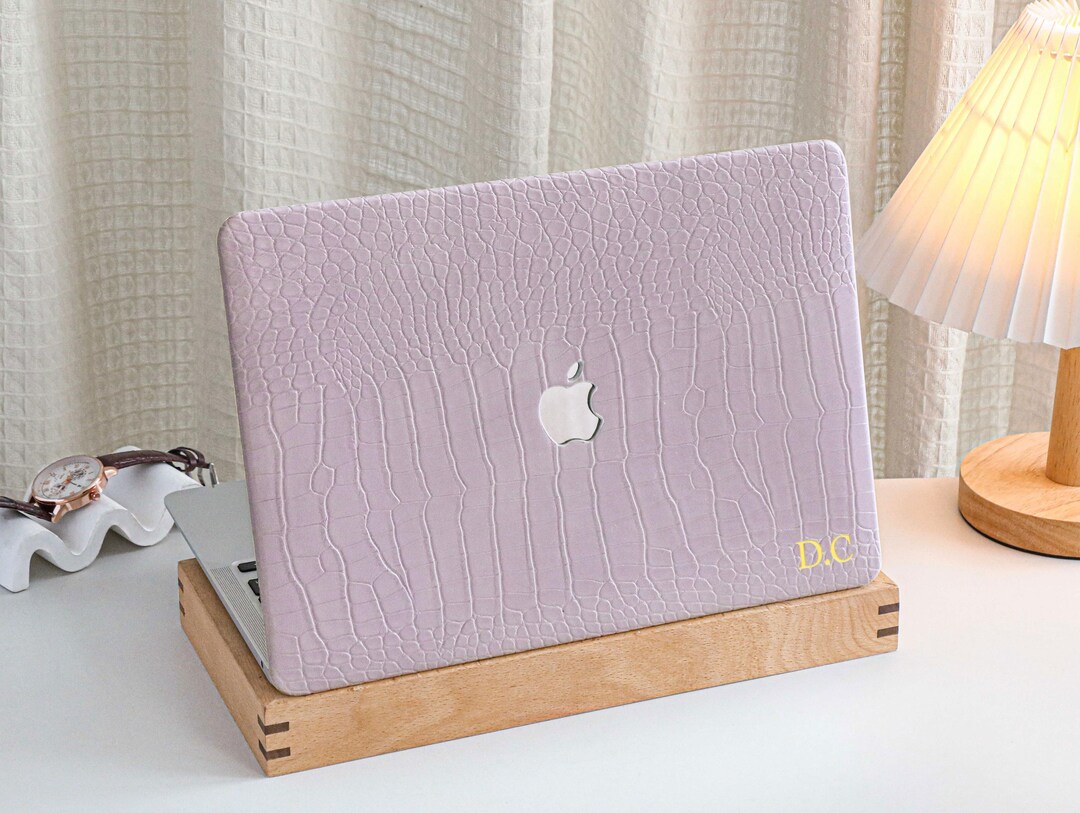 Crocodile Print Lavender Purple Personalisation Leather MacBook Case ...