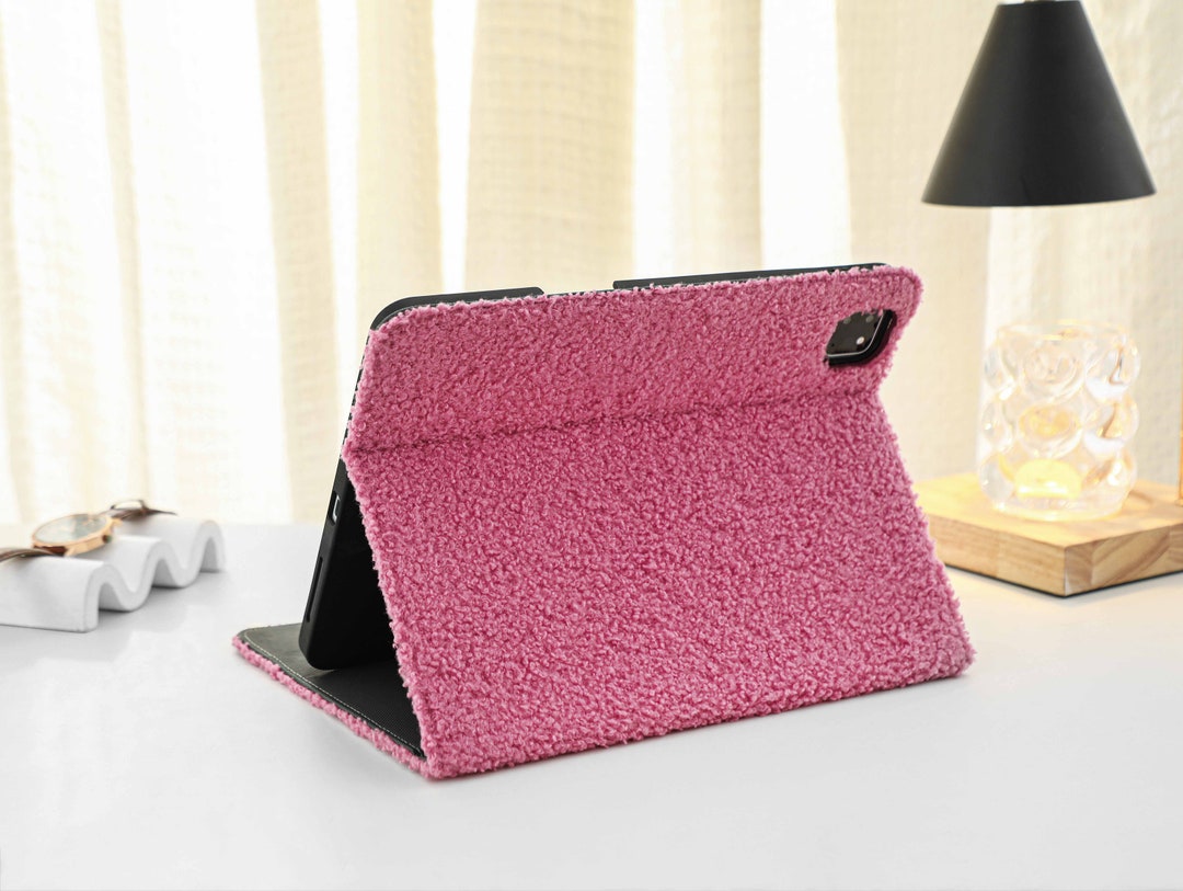 Rose Plush Leather iPad Case With Apple Pencil Holder, for iPad 9 Mini ...