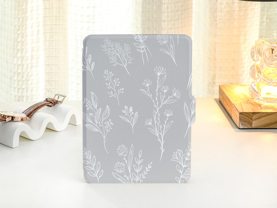 Grey Vine Flower Personalized Kindle Case, All-new Kindle Case, Custom ...