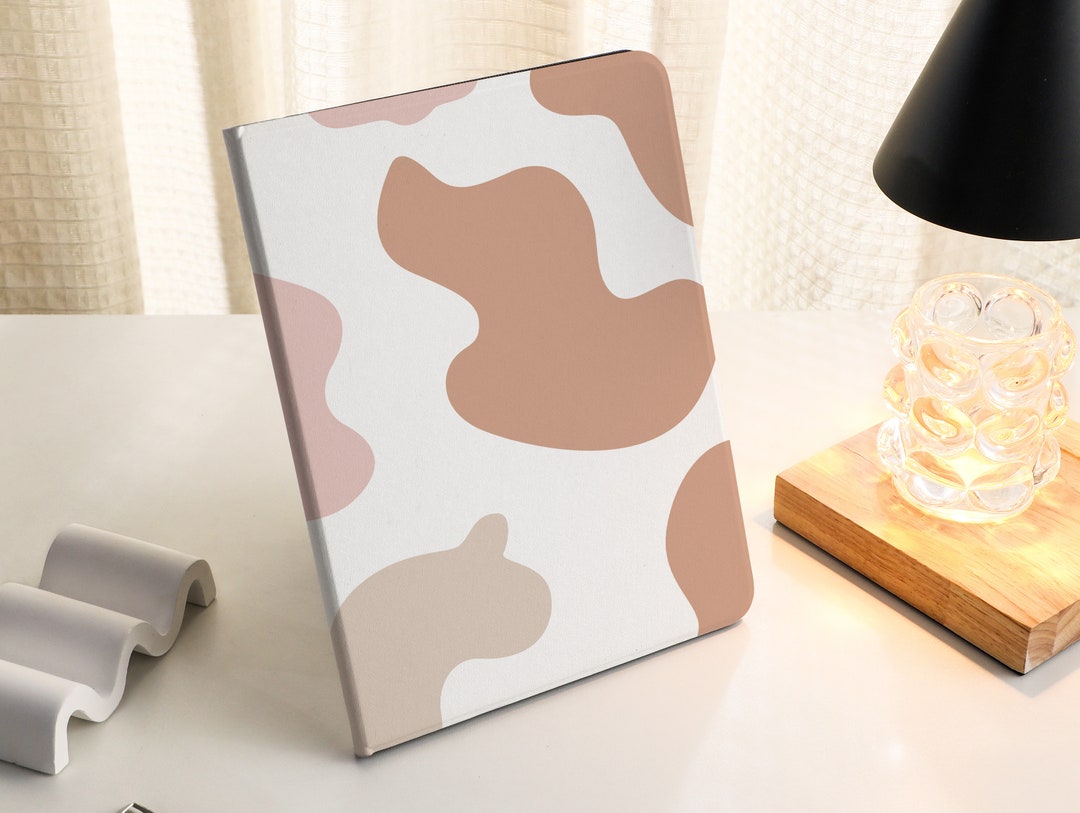 Coffee Pink Cow Block iPad Case With Apple Pencil Holder, for iPad 9 ...