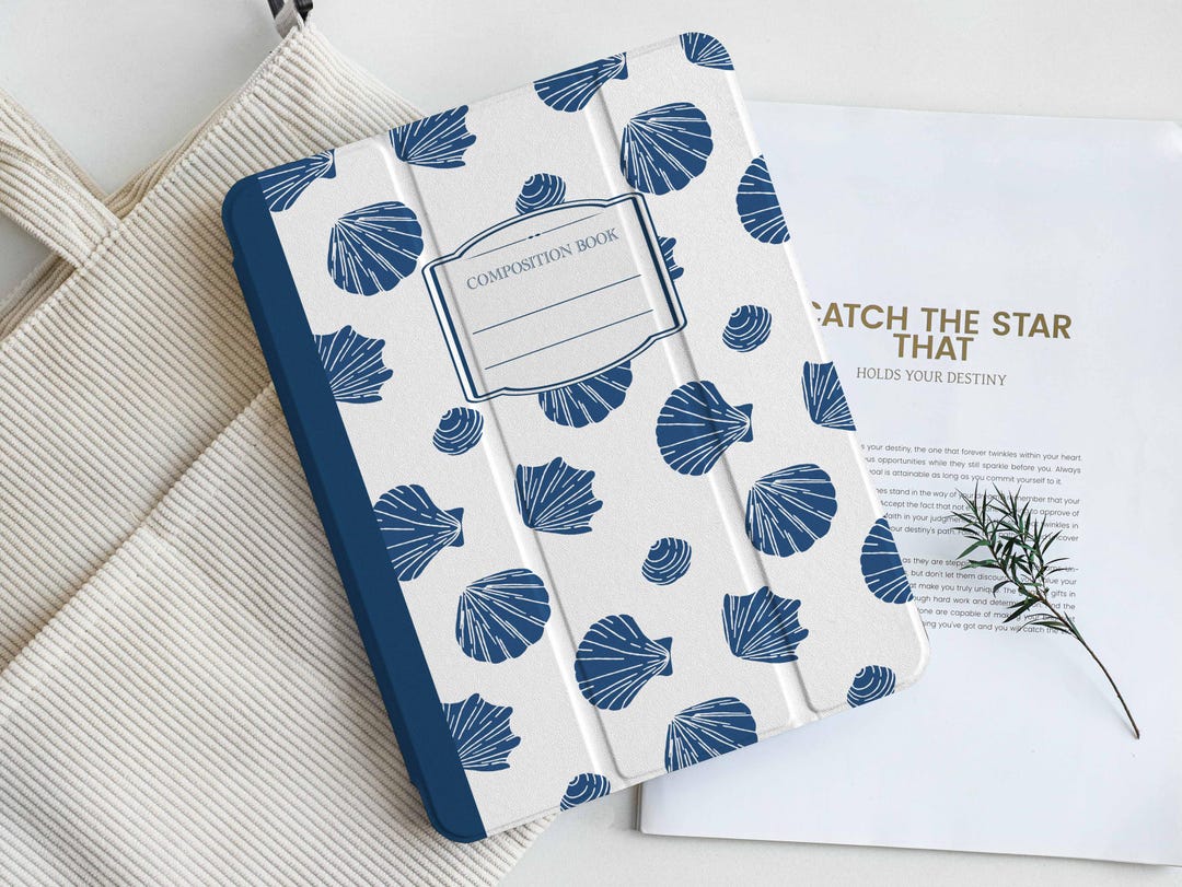 The Blue Shell Notebook Personalized iPad Case With Apple Pencil Holder ...
