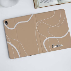 Coffee Aesthetic Lines iPad Case With Apple Pencil Holder, for iPad Air ...