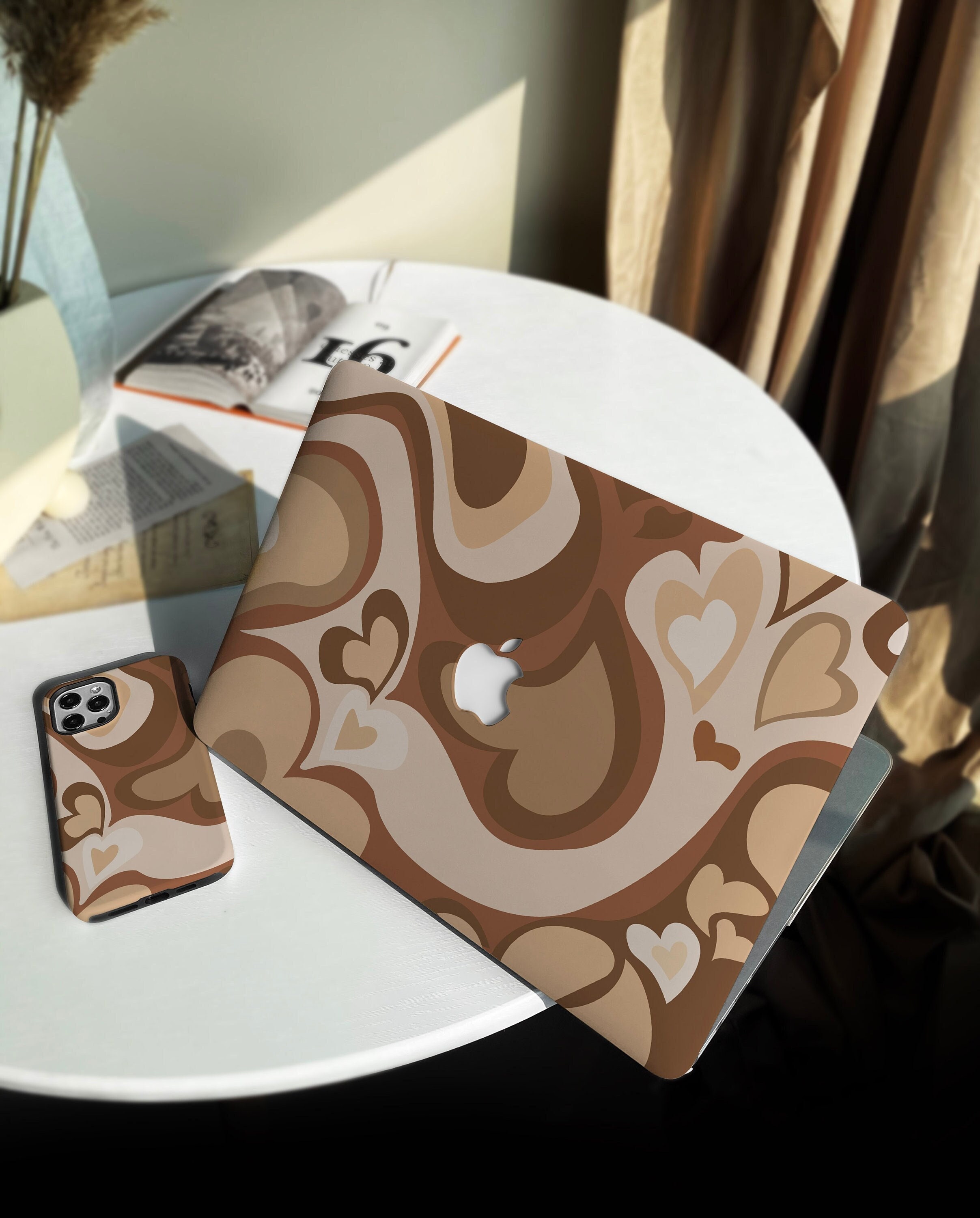 Brown Psychedelic Heart MacBook Shell Case Decal Cover for New MacBook ...