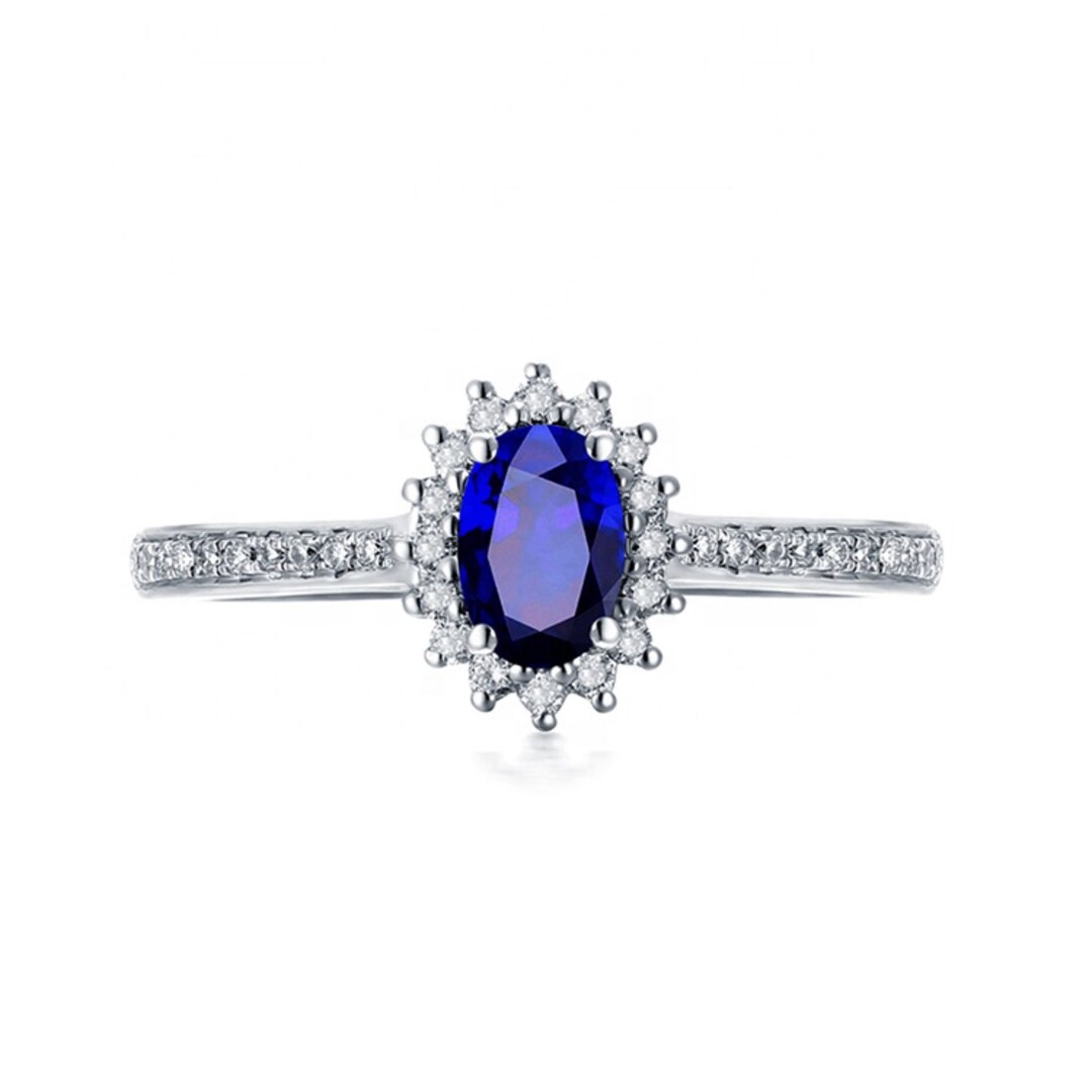 Minimalist Sapphire Wedding Ring Classic Sapphire Statement - Etsy UK