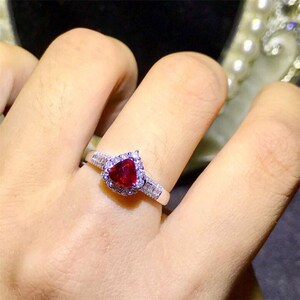 Minimalist Ruby Engagement Ring, Natural Ruby Bridal Wedding Ring ...