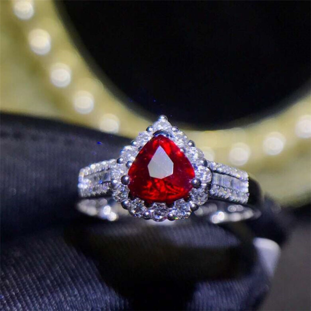 Minimalist Ruby Engagement Ring, Natural Ruby Bridal Wedding Ring ...