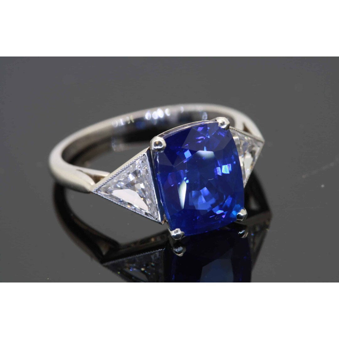 Minimalist Sapphire Engagement Ring, Unique Sapphire Wedding Ring ...