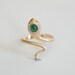14K Green Emerald Snake Shape Animal Statement Ring Emerald Diamond ...