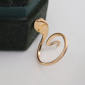 14K Green Emerald Snake Shape Animal Statement Ring Emerald Diamond ...